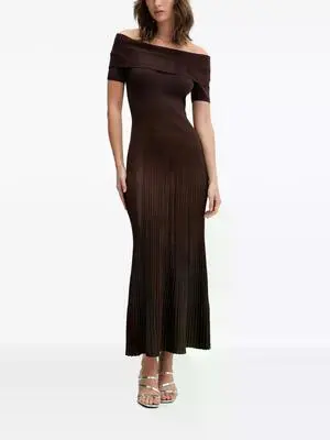 Bardot Off-shoulder Maxi Dress - Brown