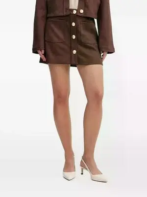 Bardot Patch-pocket Mini Skirt - Brown