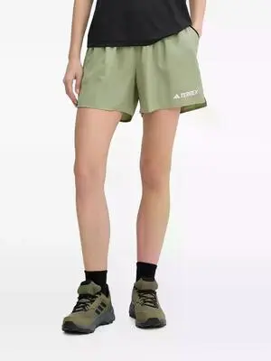 Adidas Logo Print Elasticated Waistband Shorts - Green