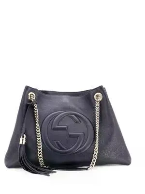 Gucci Soho Chain Strap Leather Medium Shoulder Bag - Black