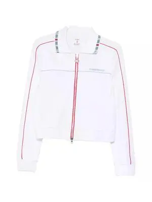 Casablanca Piping-detail Collared Jacket - White