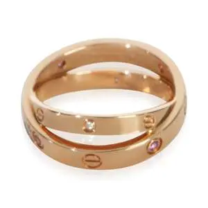 Cartier Rose Gold Sapphire And Diamond Double Love Ring
