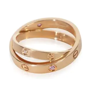 Cartier Rose Gold Sapphire And Diamond Double Love Ring