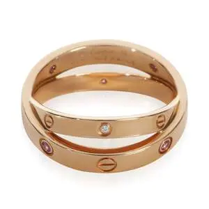 Cartier Rose Gold Sapphire And Diamond Double Love Ring