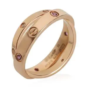 Cartier Rose Gold Sapphire And Diamond Double Love Ring