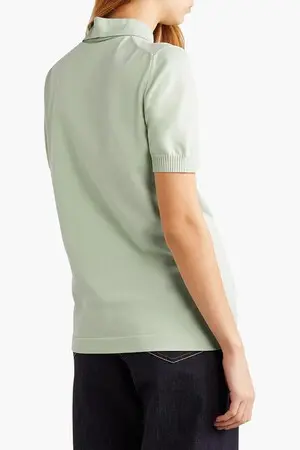 Miu Miu Appliquéd Stretchknit Polo Shirt