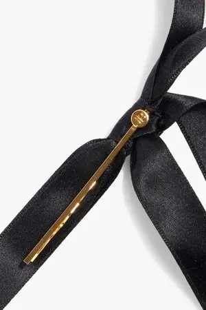 JENNIFER BEHR Gretta Silksatin Bow Hair Slides - Black