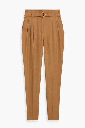 Another Tomorrow Linenblend Twill Tapered Pants