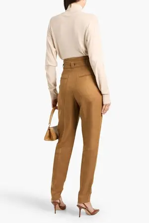 Another Tomorrow Linenblend Twill Tapered Pants