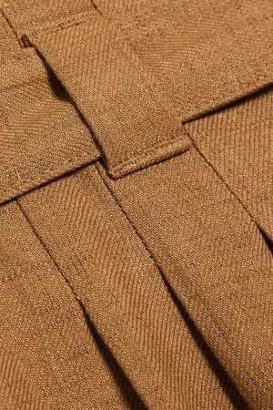 Another Tomorrow Linenblend Twill Tapered Pants