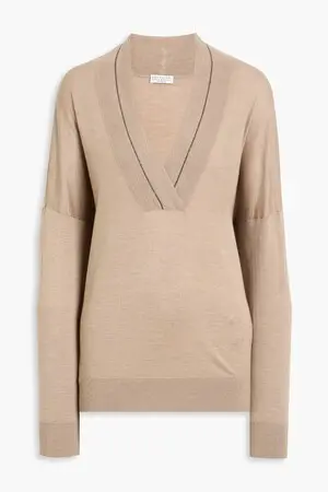 Brunello Cucinelli Beadembellished Cashmere And Silkblend Sweater