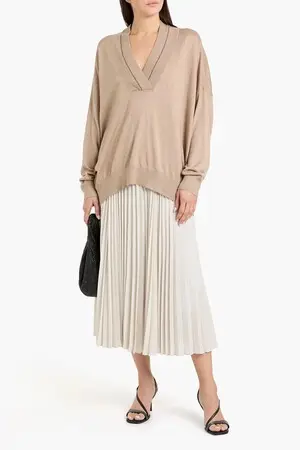 Brunello Cucinelli Beadembellished Cashmere And Silkblend Sweater