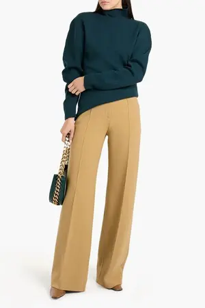 Another Tomorrow Wool-blend Wide-leg Pants