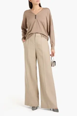 Brunello Cucinelli Beadembellished Cashmere And Silkblend Sweater