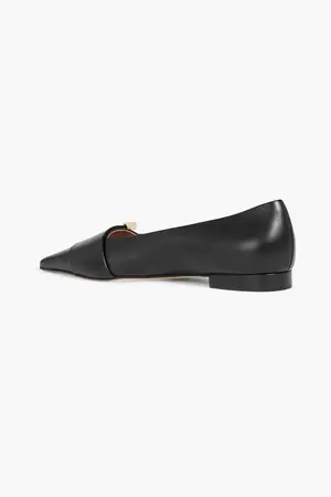 MALONE SOULIERS Hayes Embellished Leather Pointtoe Flats