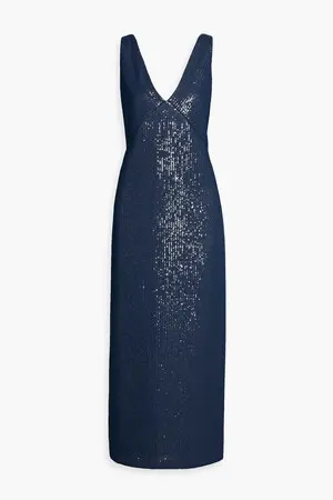 TWP Sequined Tulle Maxi Dress - Navy