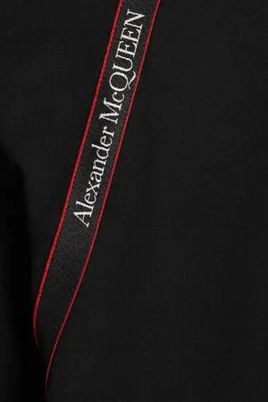 Alexander McQueen Webbingtrimmed Cottonjersey Tshirt