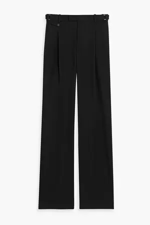 Alexander McQueen Grain De Poudre Wool Pants - Black
