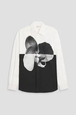 Alexander McQueen Printed Cottonpoplin Shirt - White