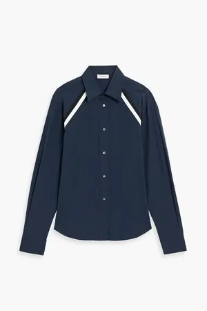 Alexander McQueen Striped Cottonblend Poplin Shirt - Navy