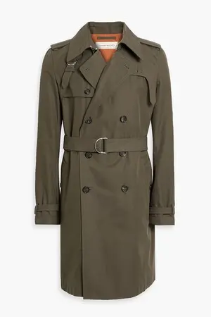 Alexander McQueen Cotton Gabardine Belted Trench Coat