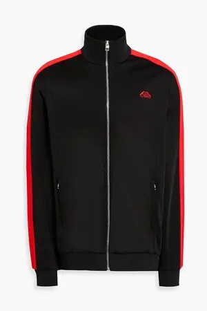 Alexander McQueen Striped Knitted Track Jacket - Black