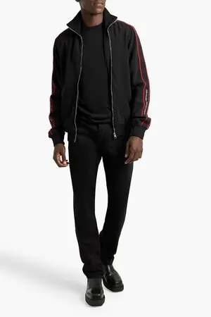 Alexander McQueen Logoprint Jacquardtrimmed Knitted Track Jacket