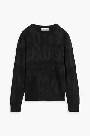 Alexander McQueen Intarsia Wool-blend Sweater - Black