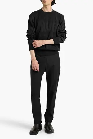 Alexander McQueen Intarsia Wool-blend Sweater - Black