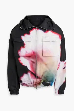Alexander McQueen Printed Shell Hooded Jacket - Black