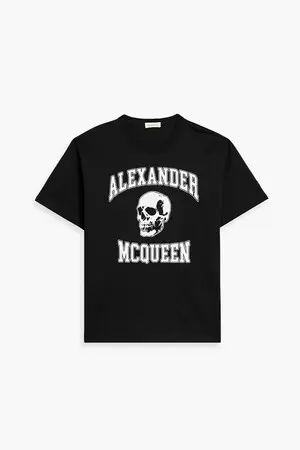 Alexander McQueen Printed Cottonjersey Tshirt - Black