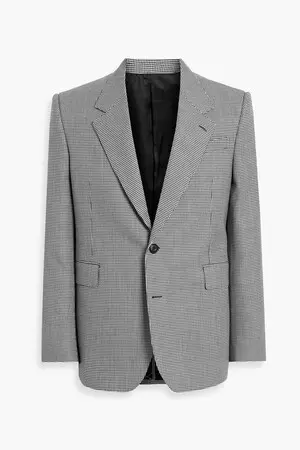 Alexander McQueen Houndstooth Wooltweed Blazer - Black