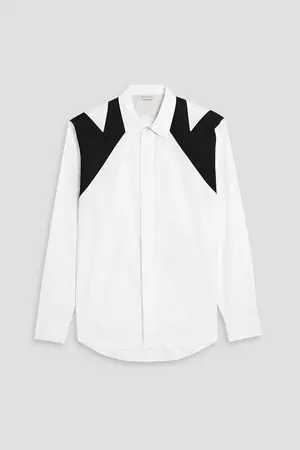 Alexander McQueen Paneled Cottonpoplin Shirt - White