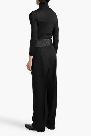 Alexander McQueen Satintrimmed Grain De Poudre Wool Pants