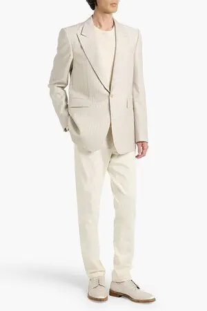 Alexander McQueen Striped Wool And Mohairblend Blazer