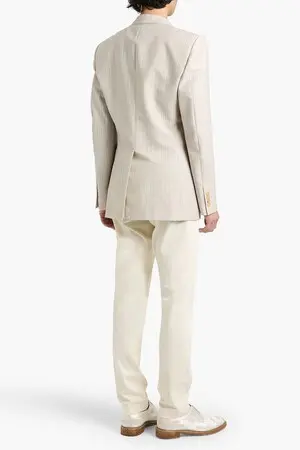 Alexander McQueen Striped Wool And Mohairblend Blazer