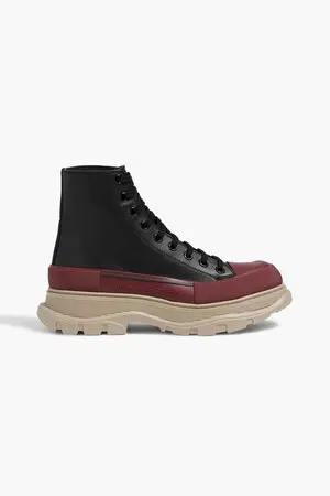 Alexander McQueen Tread Slick Leather Boots - Black