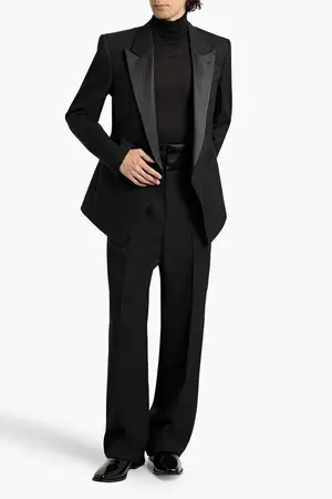 Alexander McQueen Satintrimmed Wool Blazer