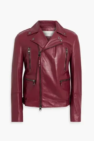 Alexander McQueen Leather Biker Jacket - Claret