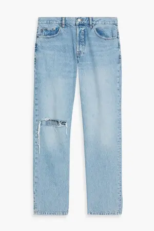 FRAME Relaxed Distressed Denim Jeans - Light Denim