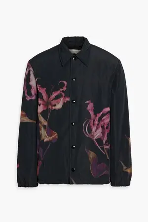 Dries Van Noten Floral Print Wool Blend Jacket
