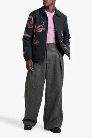 Dries Van Noten Floral Print Wool Blend Jacket