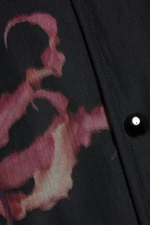 Dries Van Noten Floral Print Wool Blend Jacket