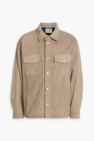 FRAME Suede Overshirt - Stone