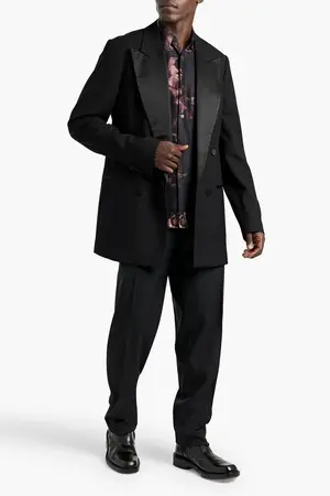 Dries Van Noten Doublebreasted Wool And Silkblend Twill Blazer