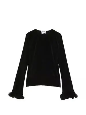 Moschino Long-sleeve Top With Ruffled Cuffs - Black