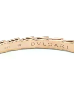 BVLGARI 18kt Rose Gold Serpenti Viper Malachite Inlay Bracelet