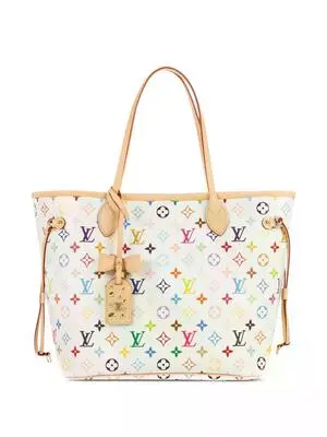 LOUIS VUITTON Takashi Murakami Mm Neverfull Tote Bag - White