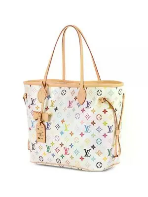 LOUIS VUITTON Takashi Murakami Mm Neverfull Tote Bag - White