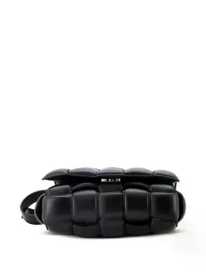 Bottega Veneta Cassette Padded Maxi Intrecciato Leather Crossbody Bag - Black